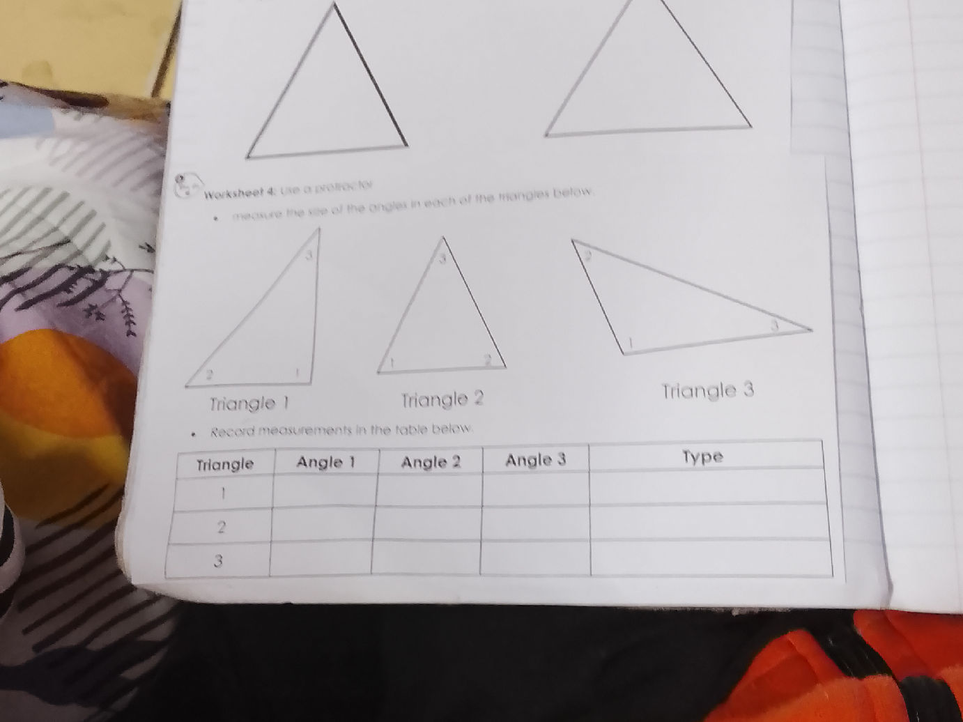 Worksheet 4. Use a protractor * measure | StudyX