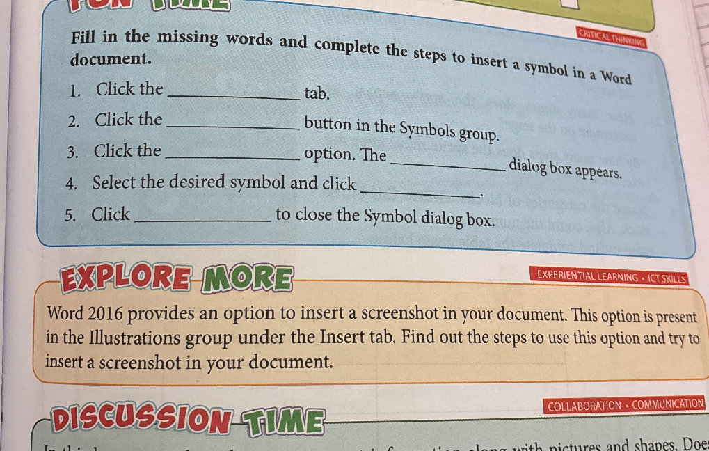 Fill in the missing words and complete the | StudyX
