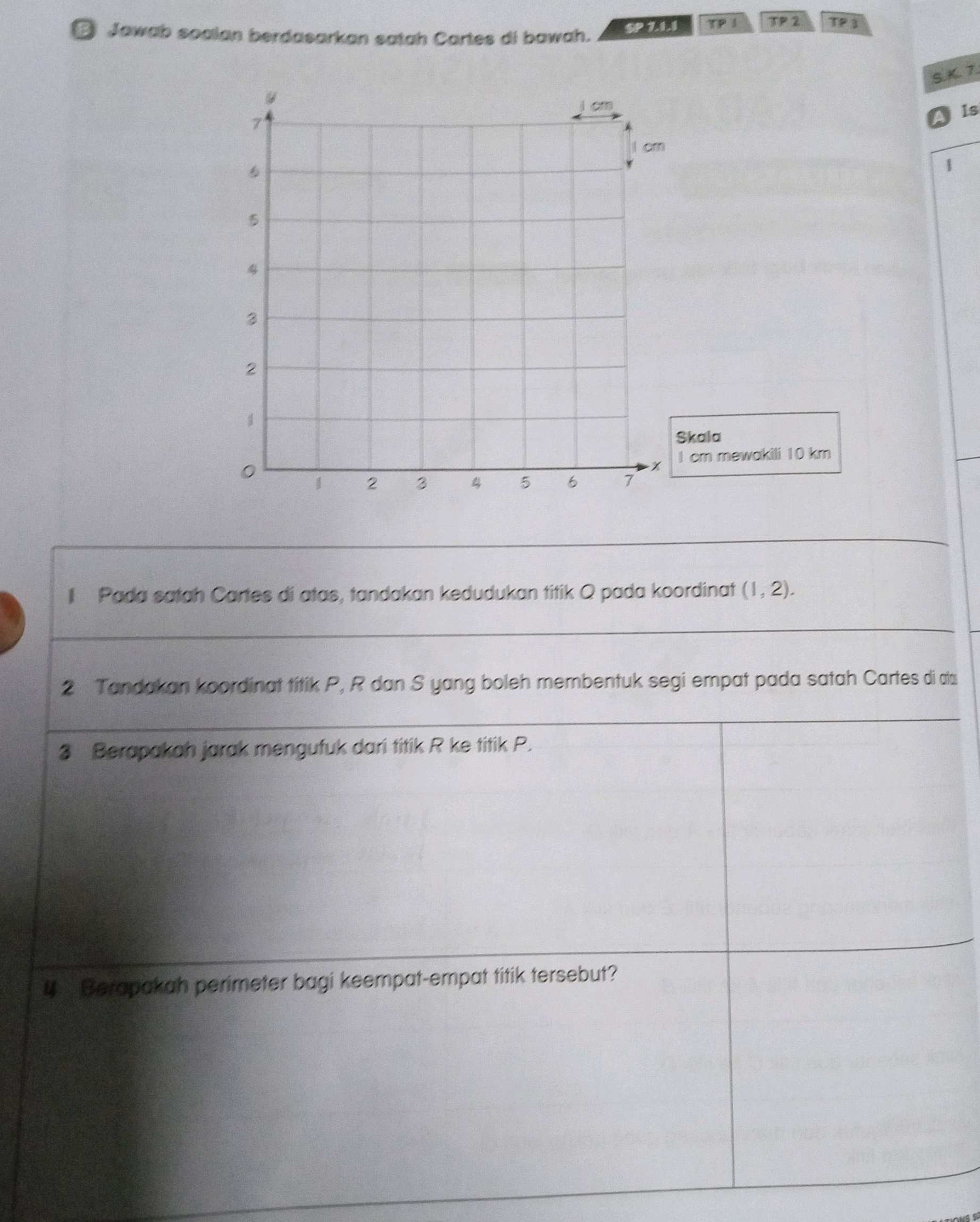 1 Pada satah Cartes di atas, tandakan | StudyX