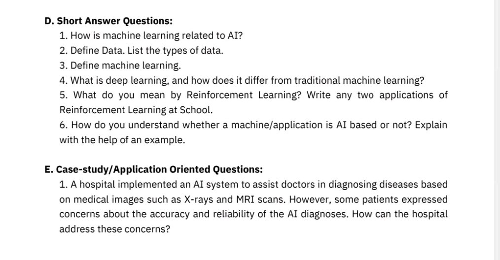 1. How is machine learning related to AI? | StudyX