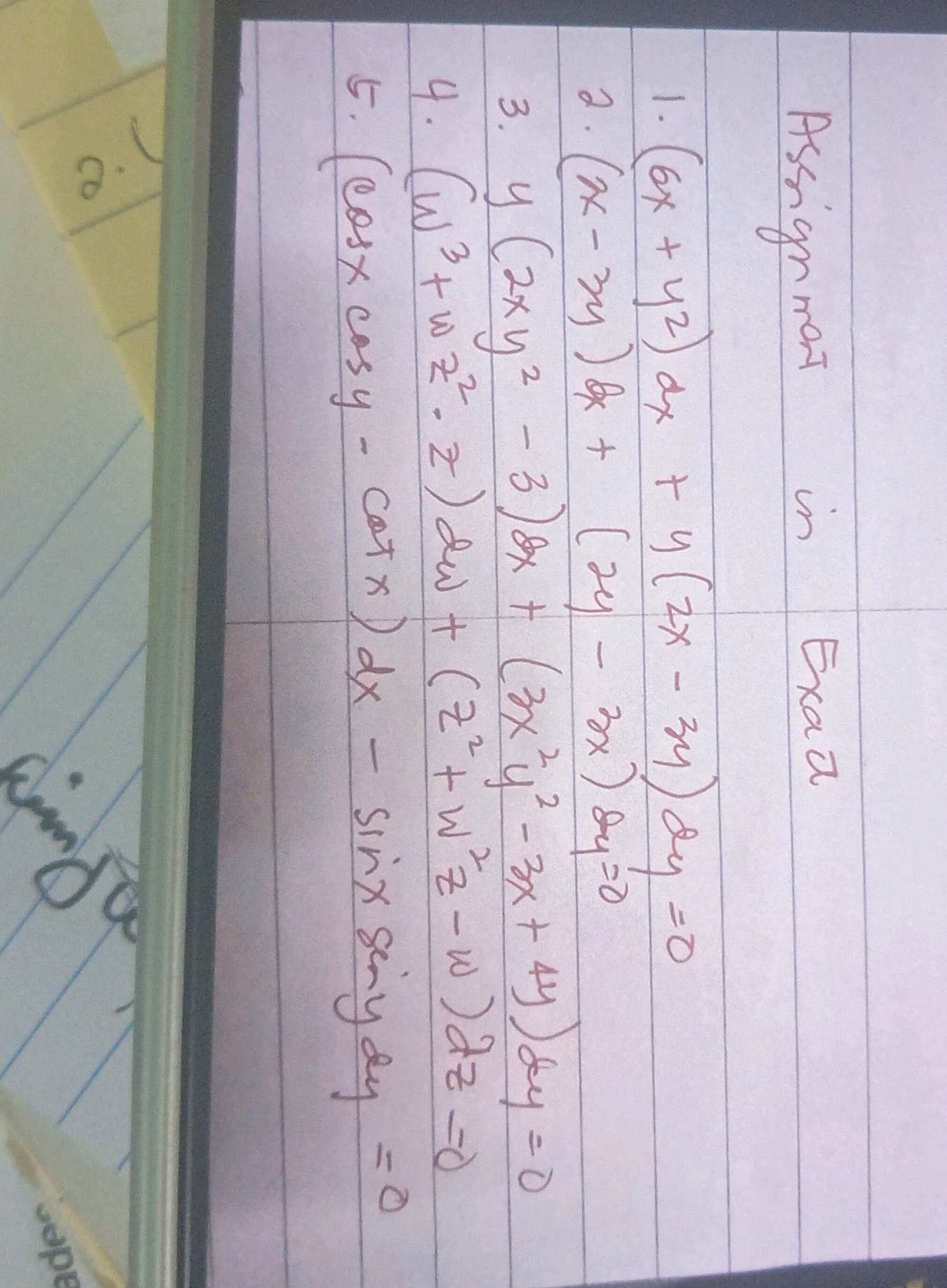 Exact Differential Equation Problem | StudyX