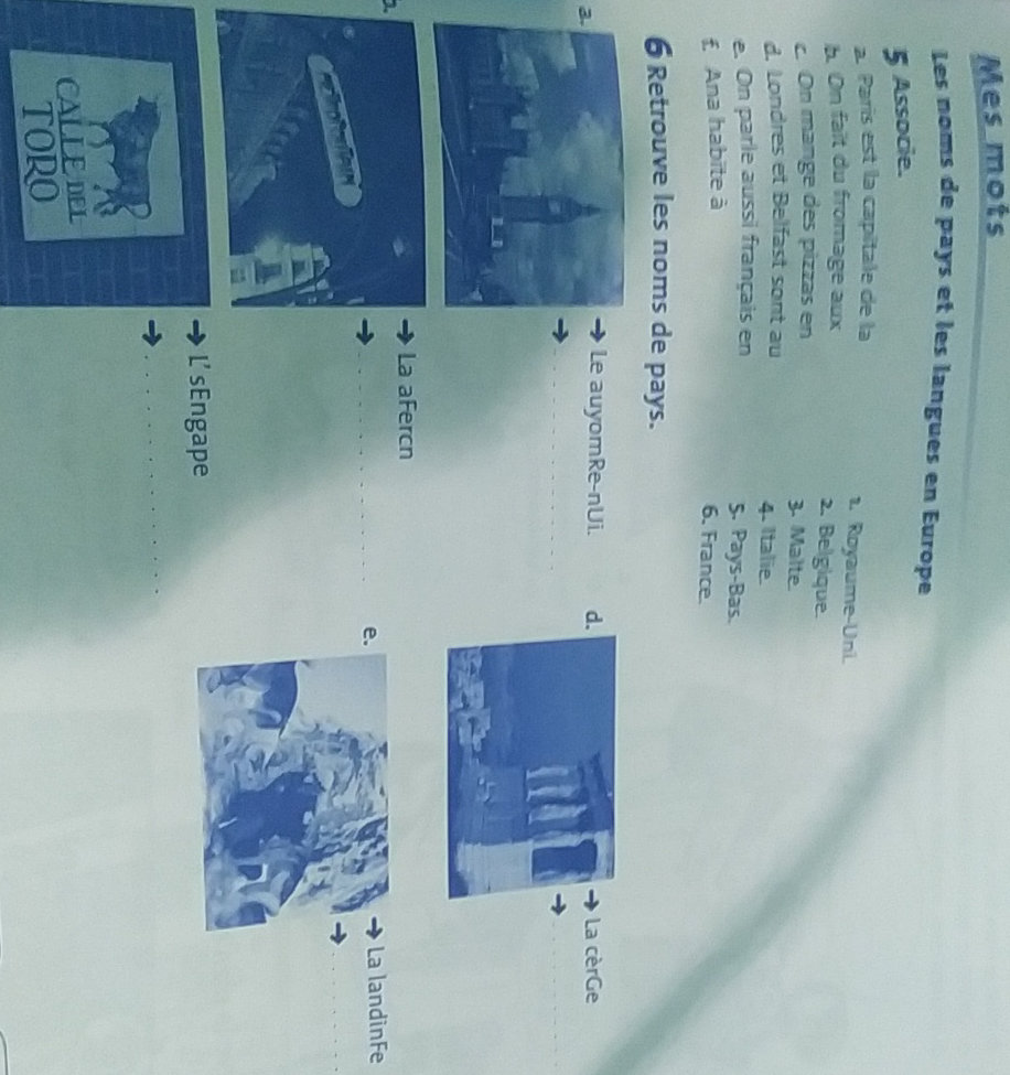 5 Associe. a. Paris est la capitale de la b. | StudyX