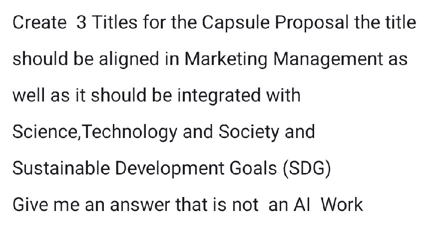 Create 3 Titles for the Capsule Proposal the | StudyX