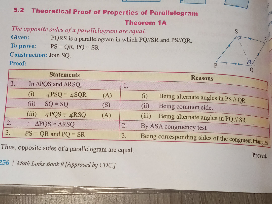 Given: PQRS is a parallelogram in which | StudyX