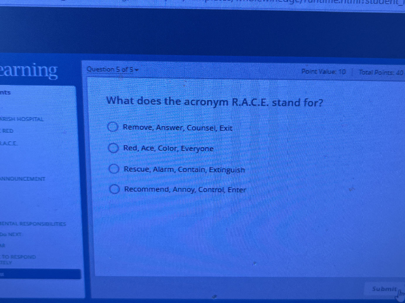 What does the acronym R.A.C.E. stand for? | StudyX