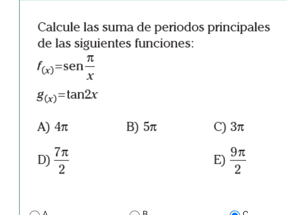 Calcule las suma de periodos principales de | StudyX