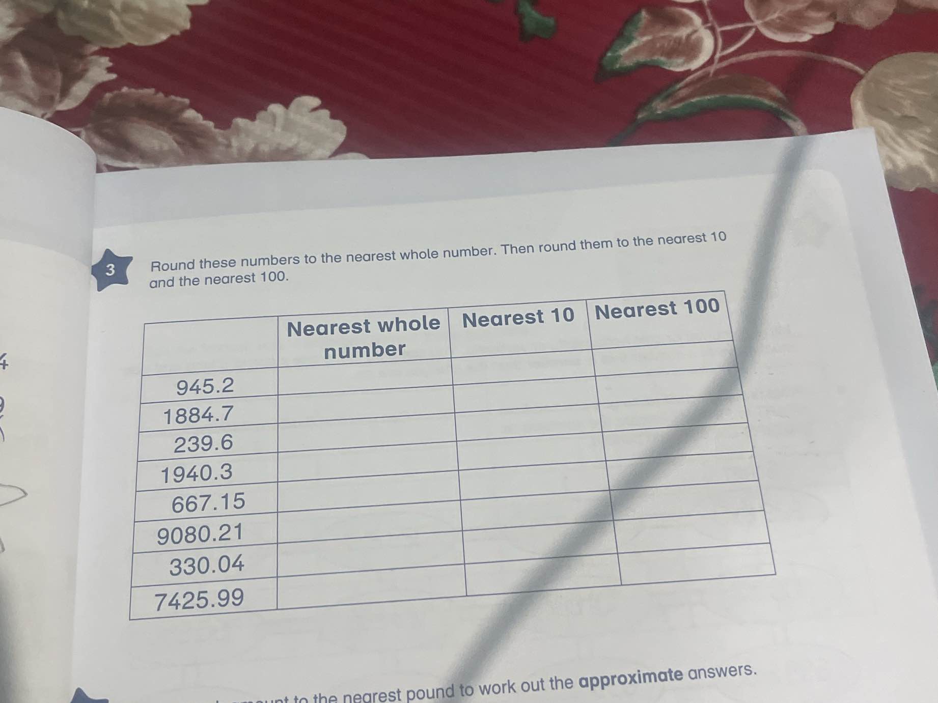 Round these numbers to the nearest whole | StudyX