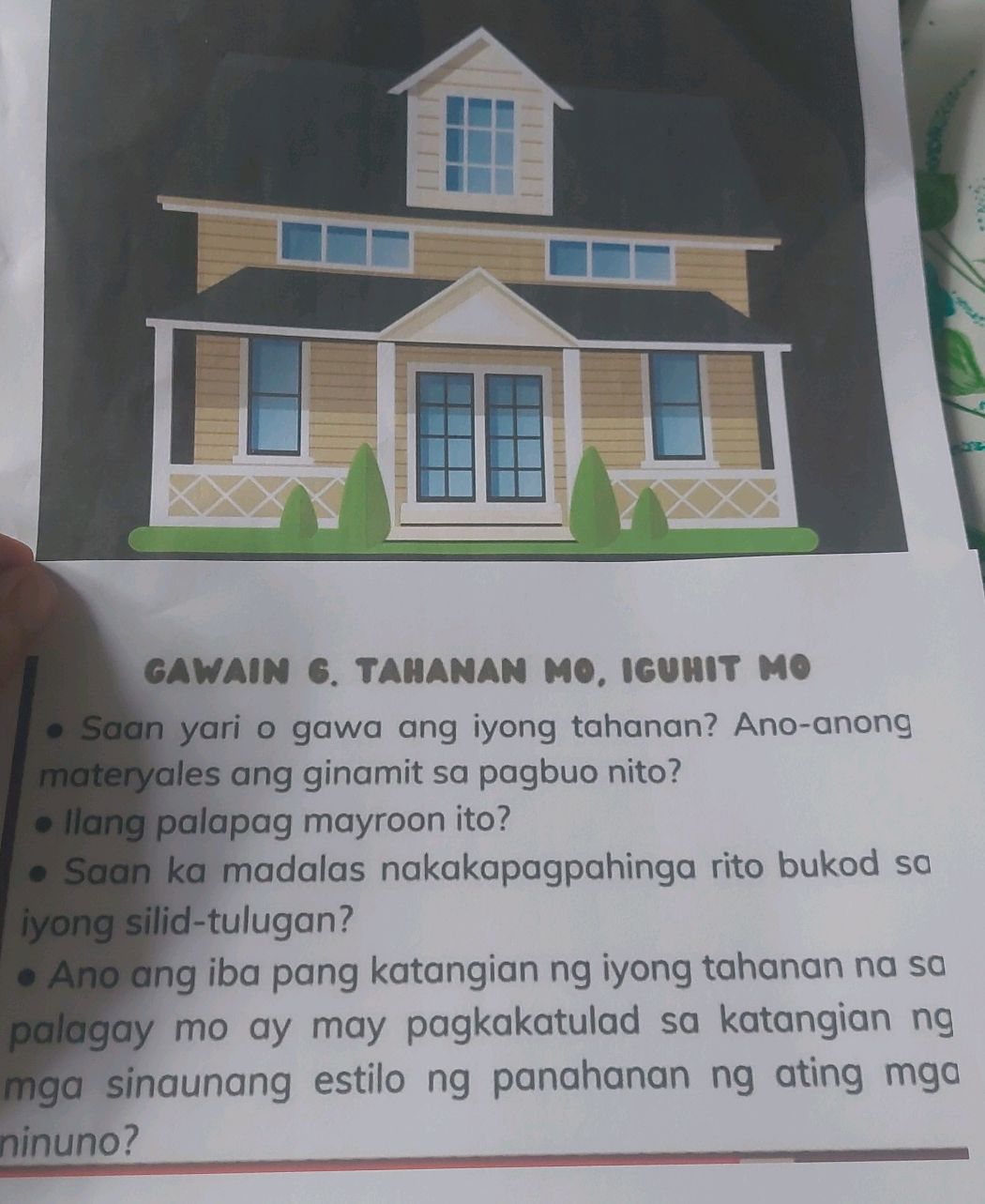 GAWAIN 6. TAHANAN MO, IGUHIT мо • Saan yari | StudyX