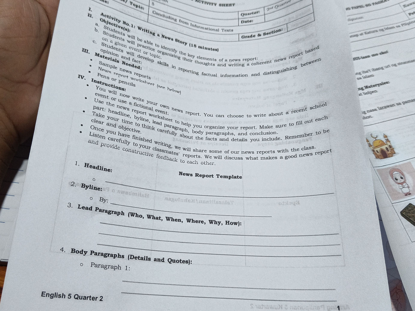 1. Headline: News Report Template 2. | StudyX