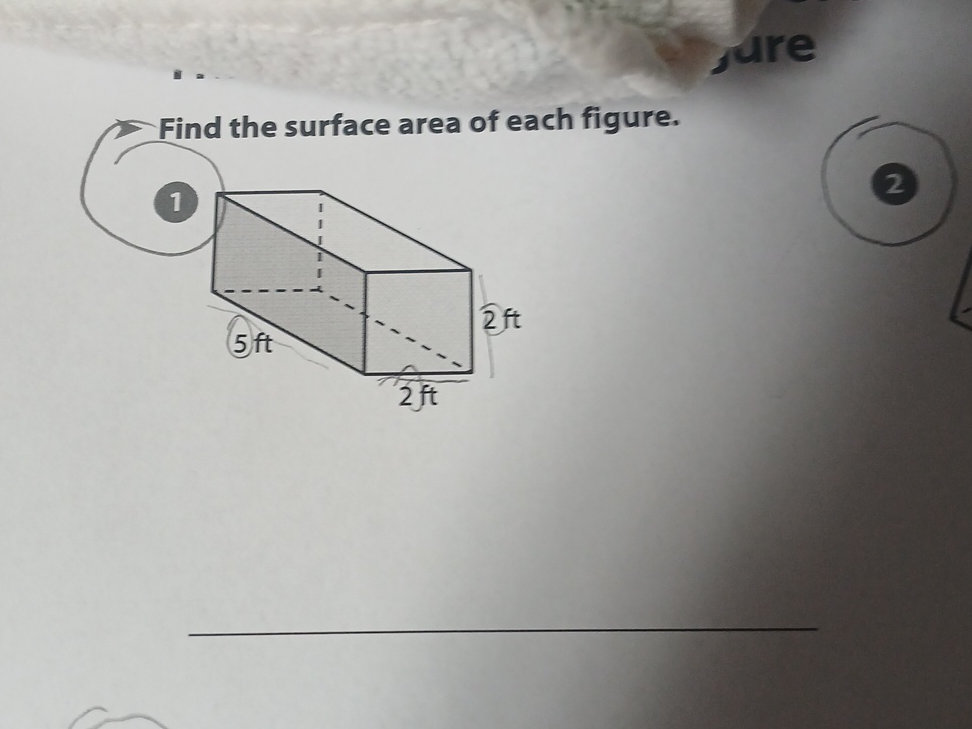 Find the surface area of each figure. 1 | StudyX