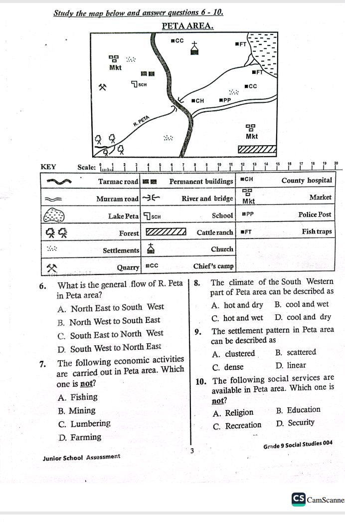 Study the map below and answer questions | StudyX