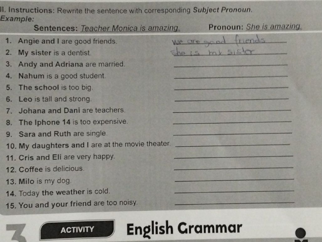 Rewrite the sentence with corresponding | StudyX