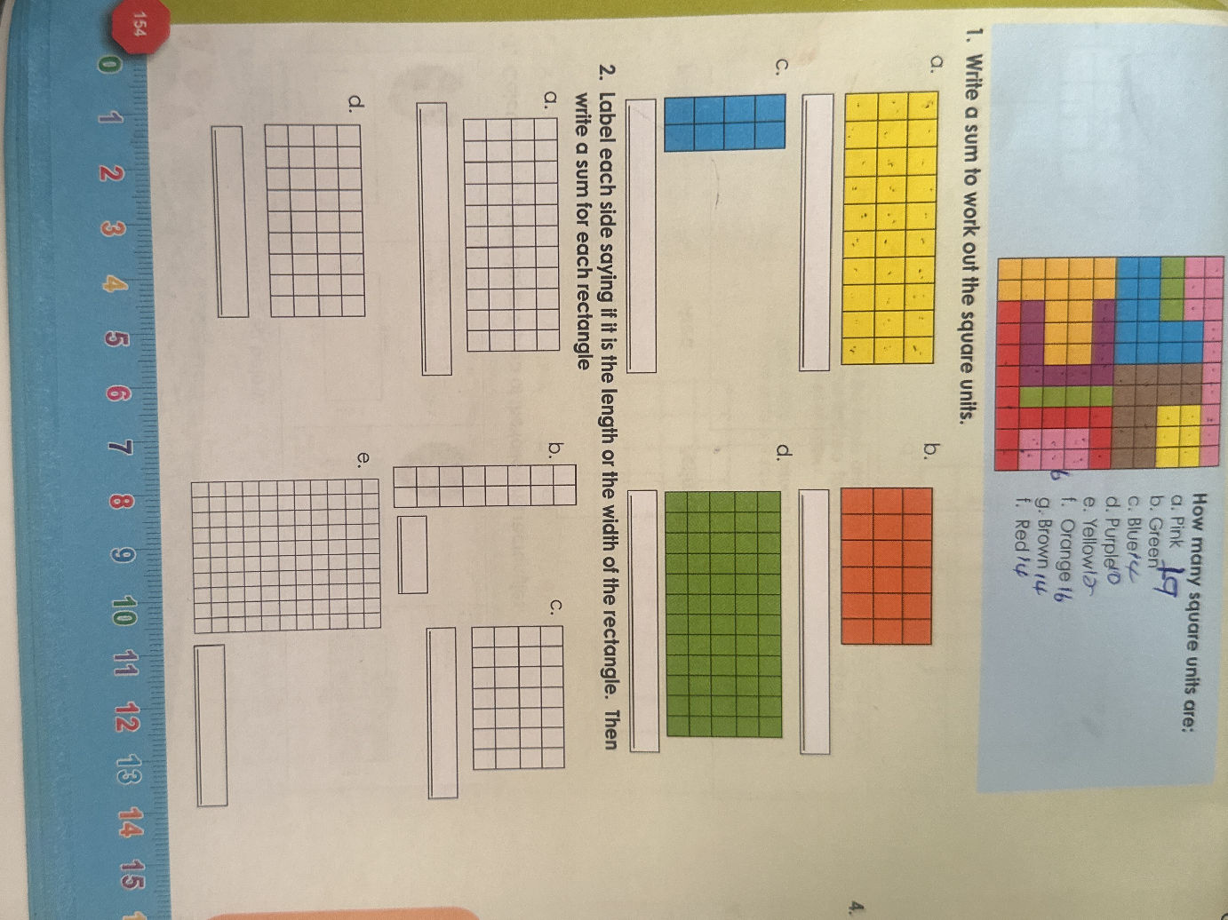 1. Write a sum to work out the square units. | StudyX
