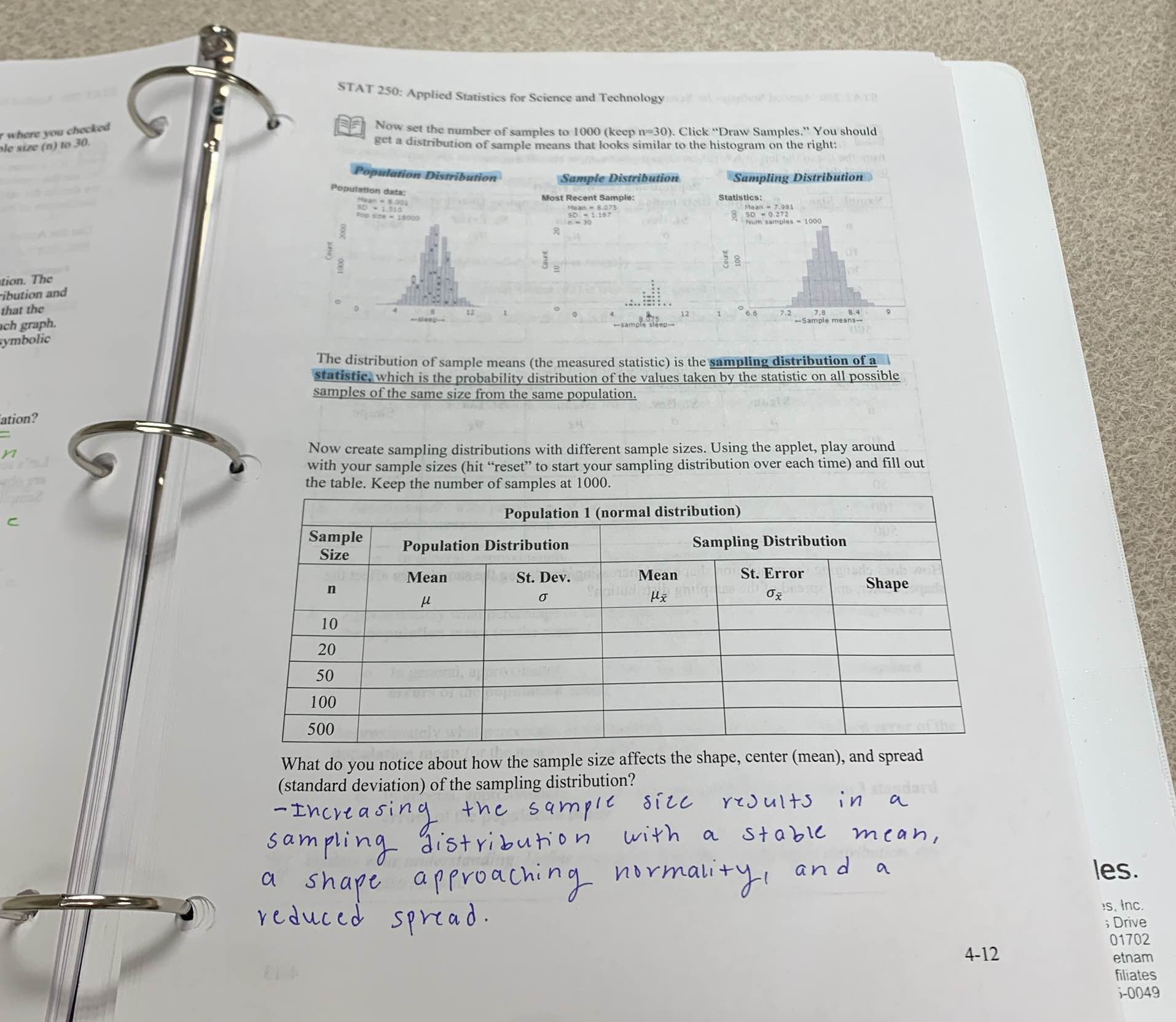 Now set the number of samples to 1000 (keep | StudyX