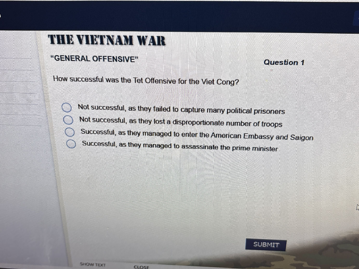 How successful was the Tet Offensive for the | StudyX
