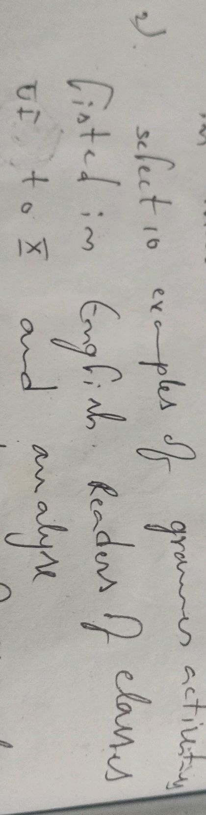 Select 10 examples of grammar activity | StudyX