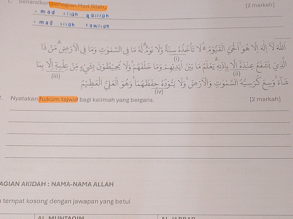 1. Senaraikan bahagian Mad Silah > mad silah | StudyX