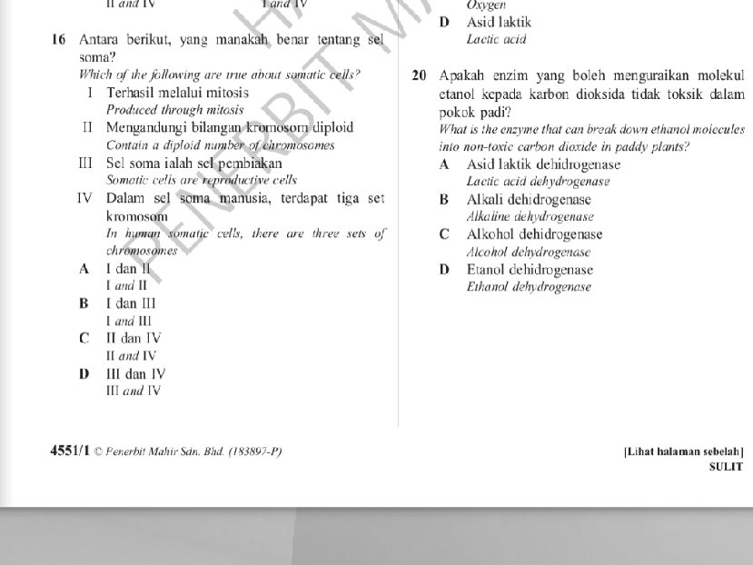 16 Antara berikut, yang manakah benar | StudyX