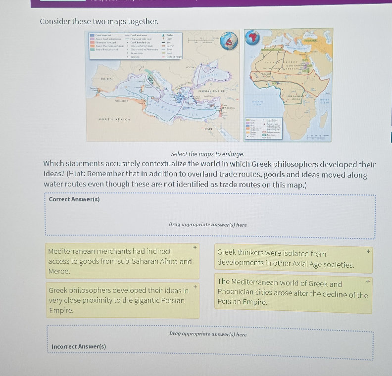 Consider these two maps together. Select the | StudyX