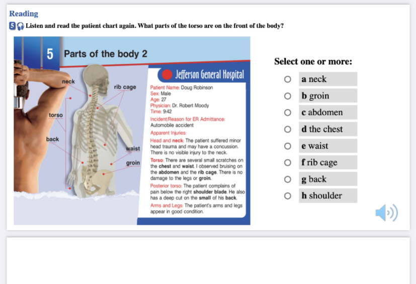 Listen and read the patient chart again. | StudyX
