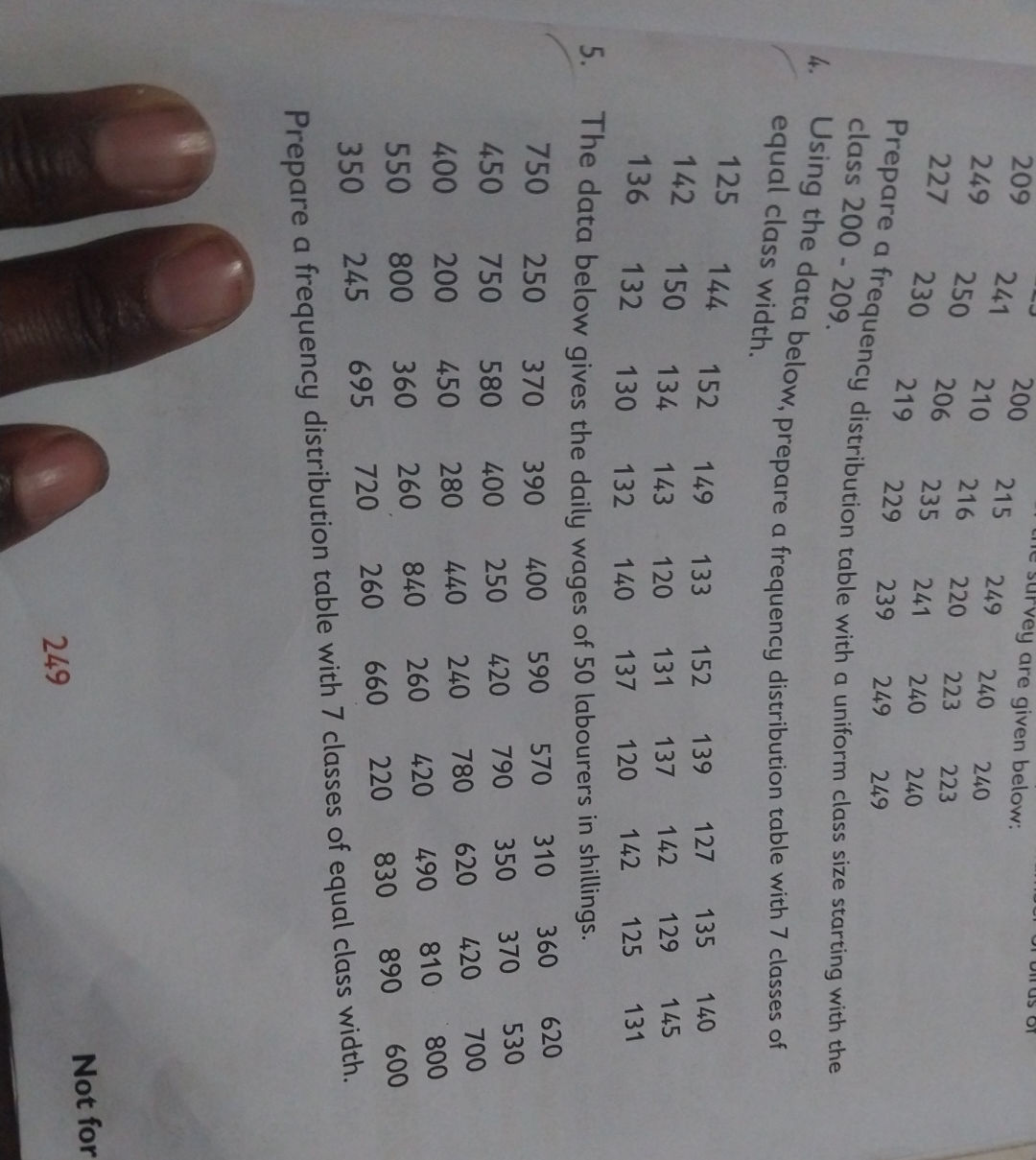Prepare a frequency distribution table with | StudyX