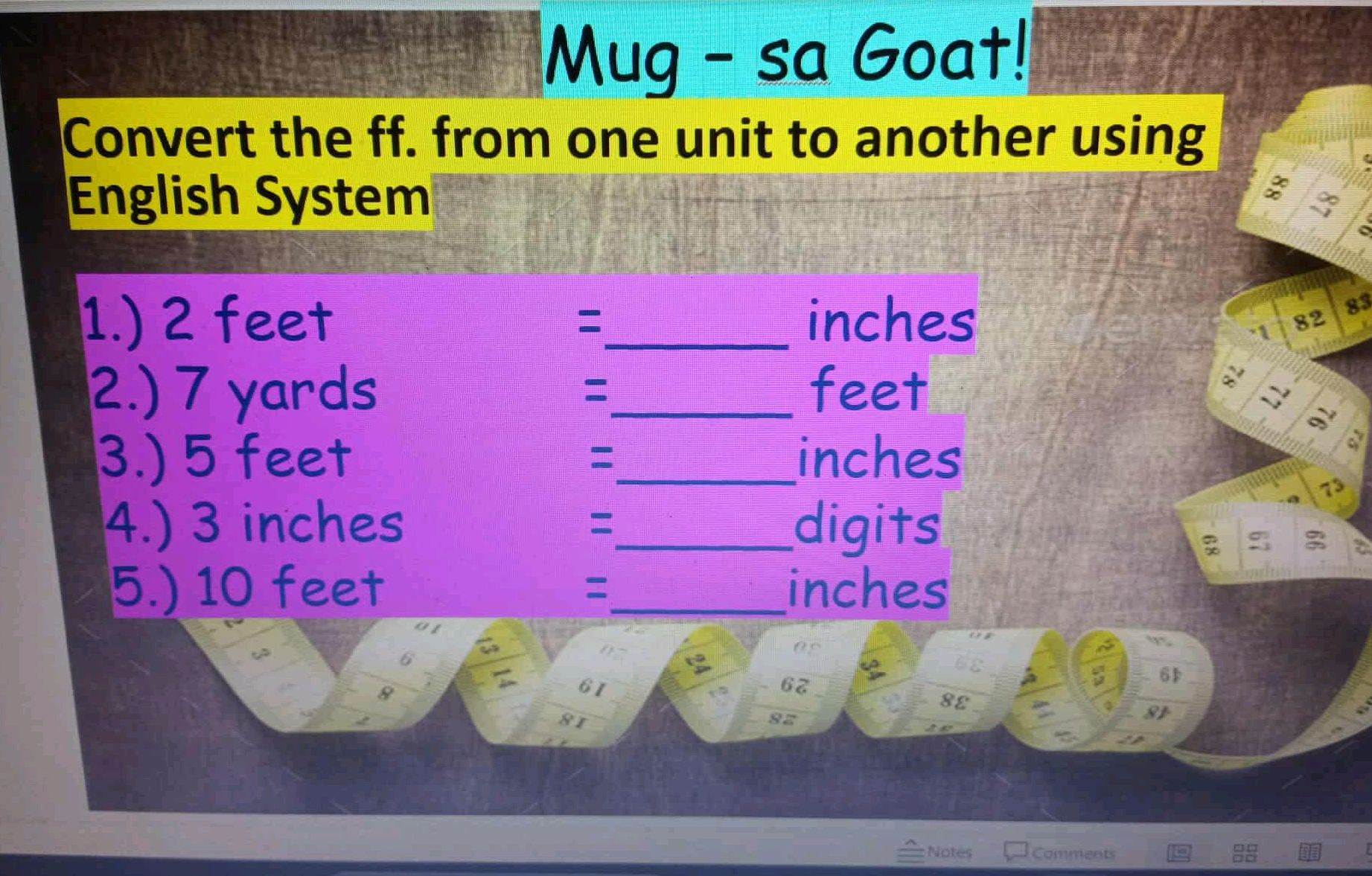 Convert the ff. from one unit to another | StudyX