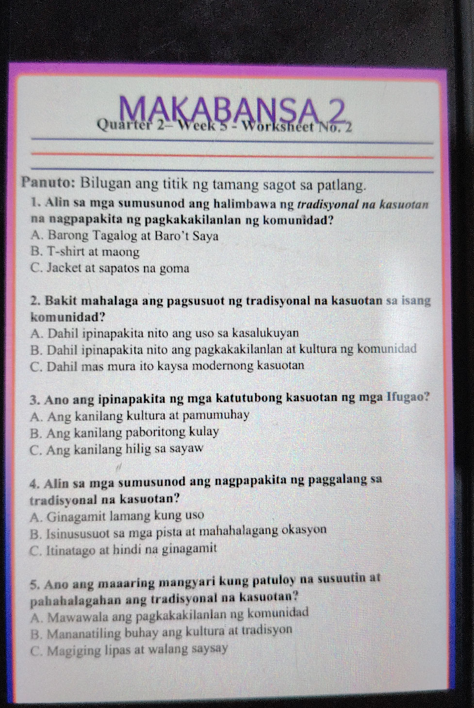 1. Alin sa mga sumusunod ang halimbawa ng | StudyX