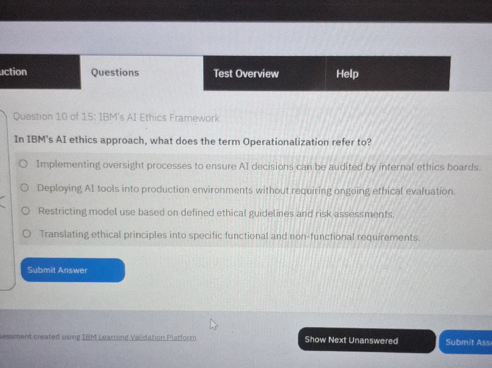 In IBM's AI ethics approach, what does the