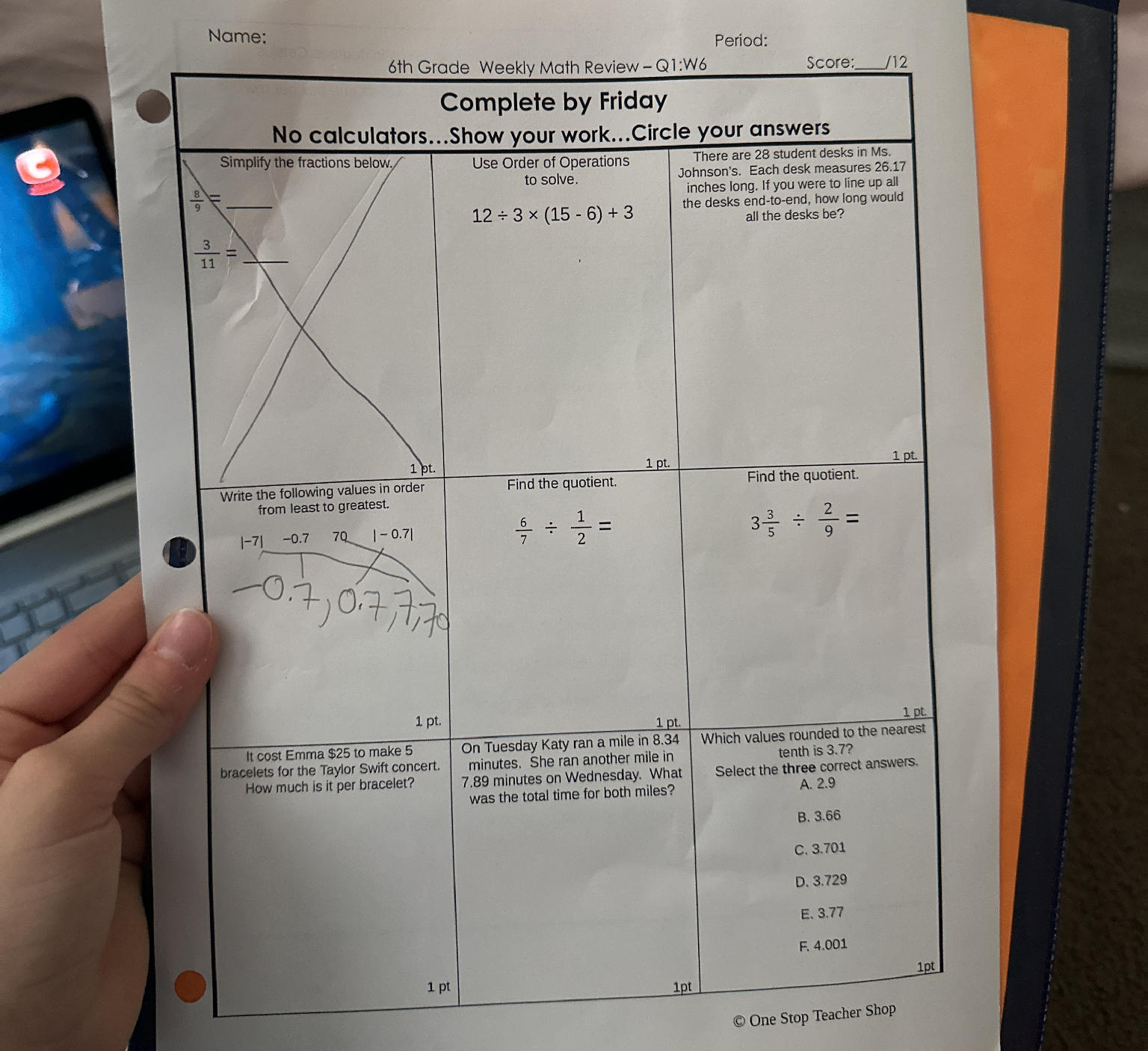 Simplify the fractions below. $ {8}{9} =$ | StudyX