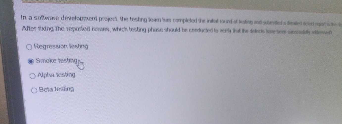 In a software development project, the | StudyX