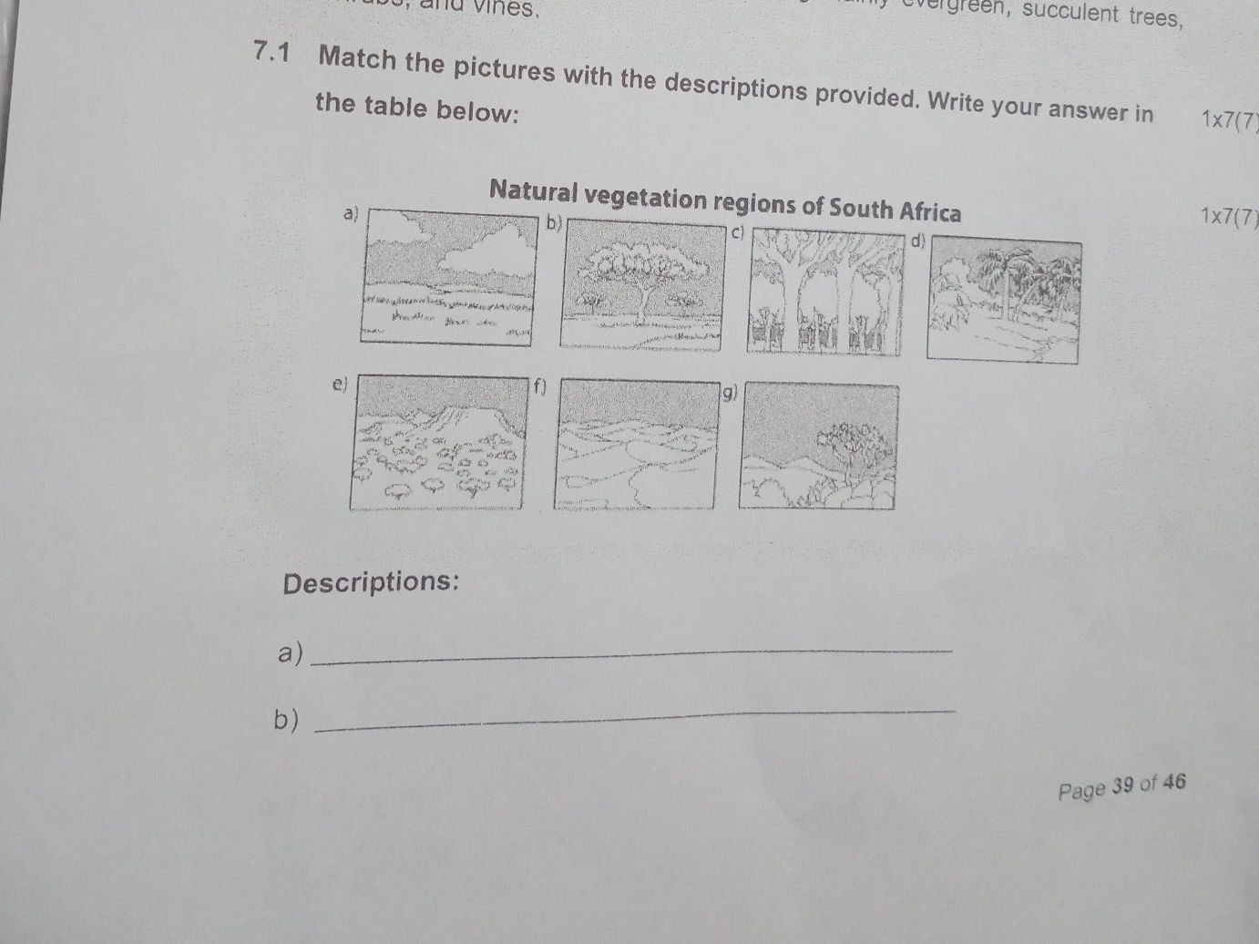 7.1 Match the pictures with the descriptions | StudyX