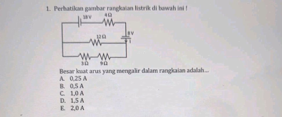 Perhatikan gambar rangkaian listrik di bawah | StudyX