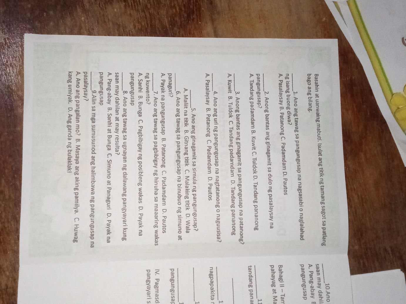 7. Ano ang tawag sa pagbibigay ng hinuha sa | StudyX