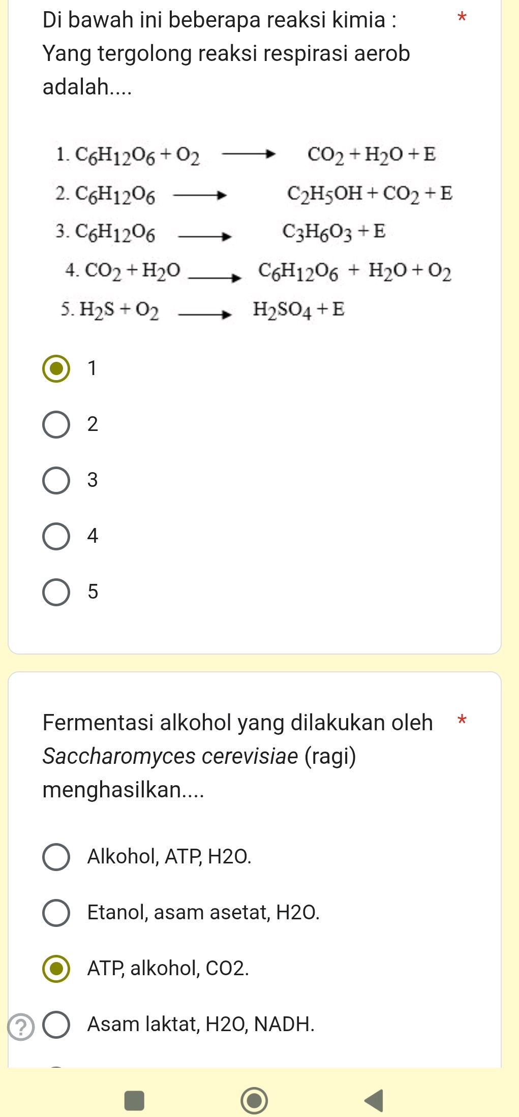 Di bawah ini beberapa reaksi kimia : Yang | StudyX