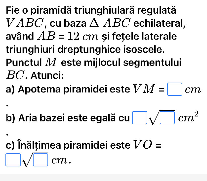 Fie o piramidă triunghiulară regulată | StudyX