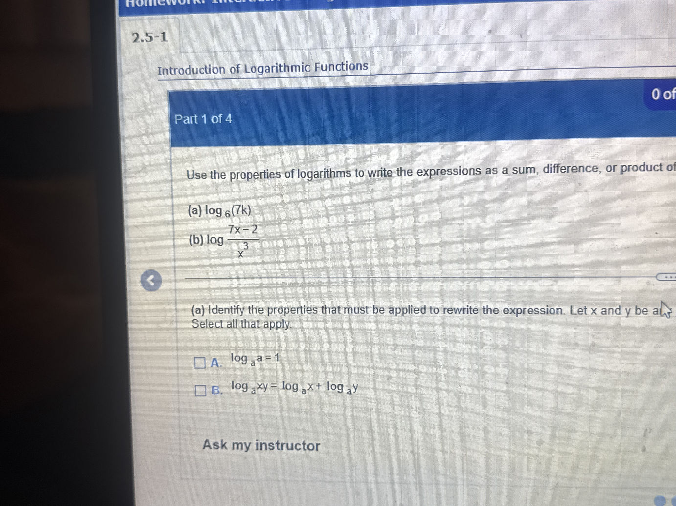 Use the properties of logarithms to write | StudyX