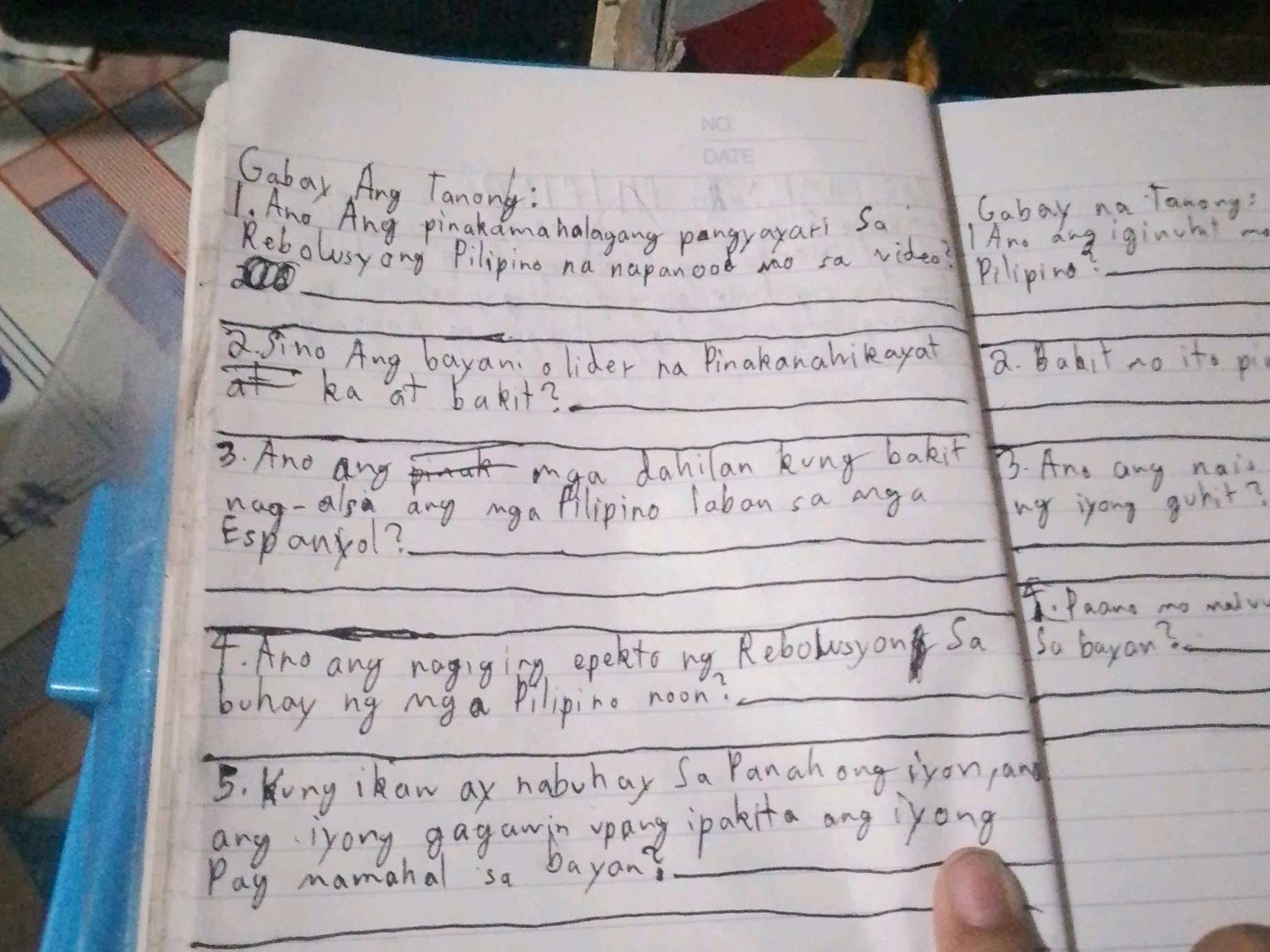 Gabay Ang tanong: 1. Ano Ang | StudyX