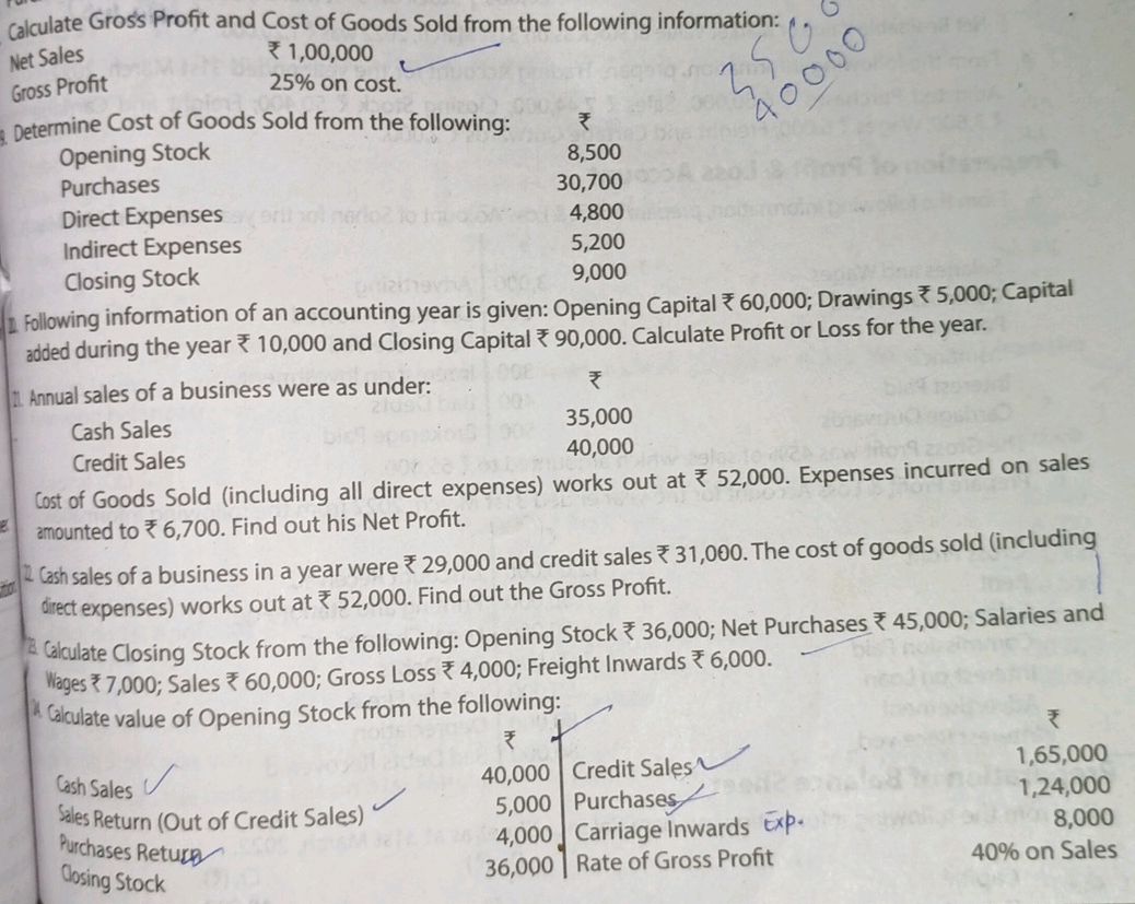 Calculate Gross Profit and Cost of Goods | StudyX
