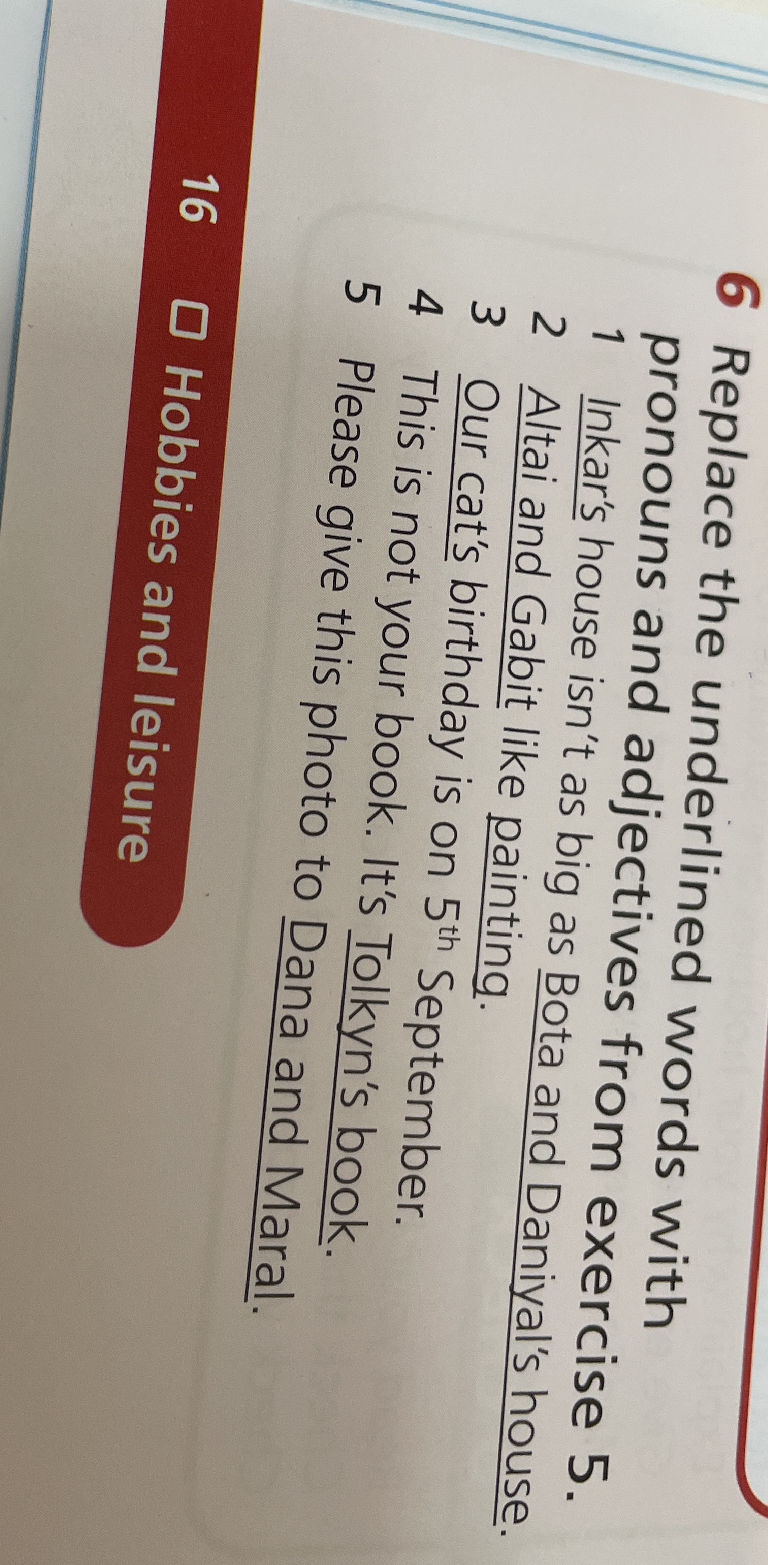 Replace the underlined words with pronouns | StudyX