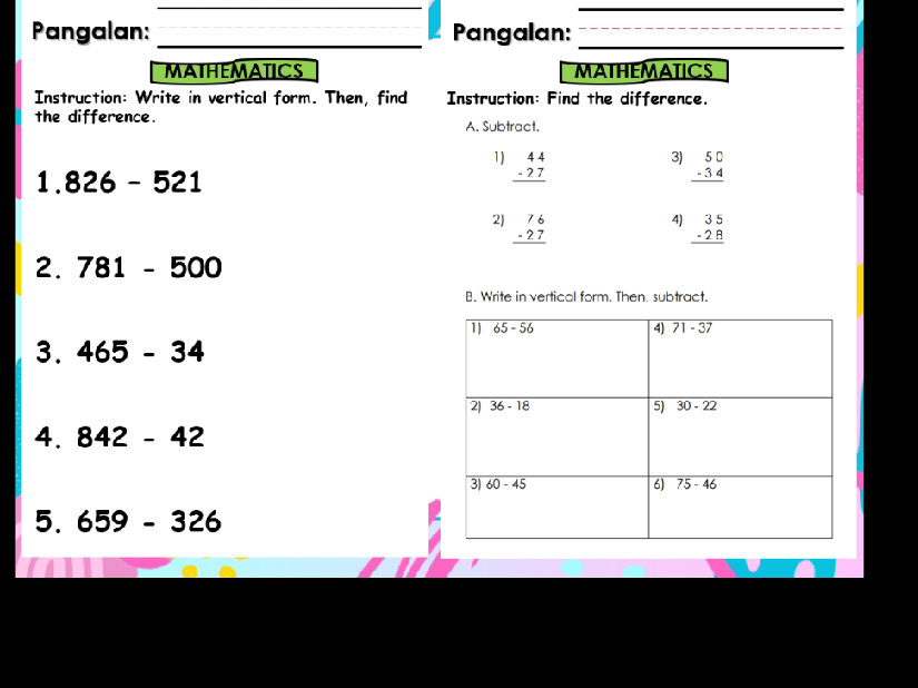 Write in vertical form. Then, find the | StudyX