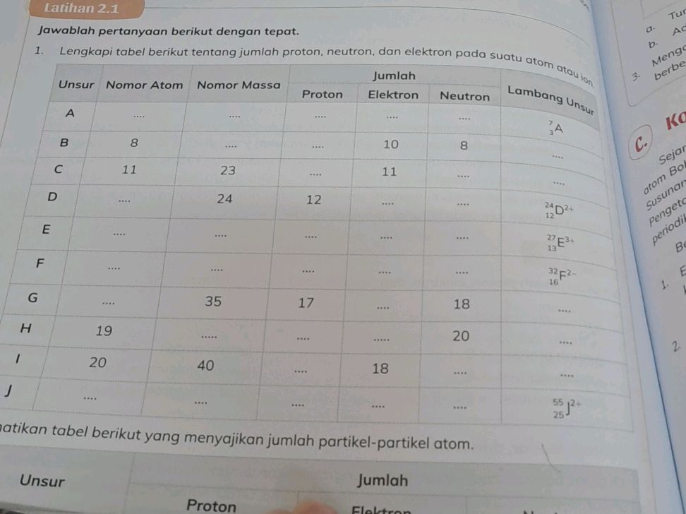 Lengkapi tabel berikut tentang jumlah | StudyX