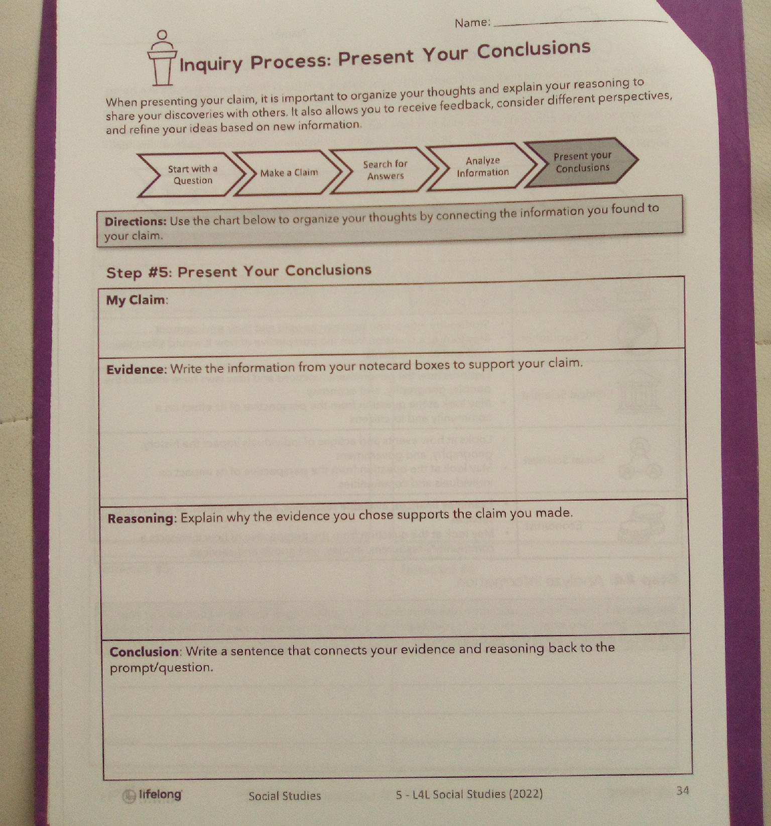 Directions: Use the chart below to organize | StudyX
