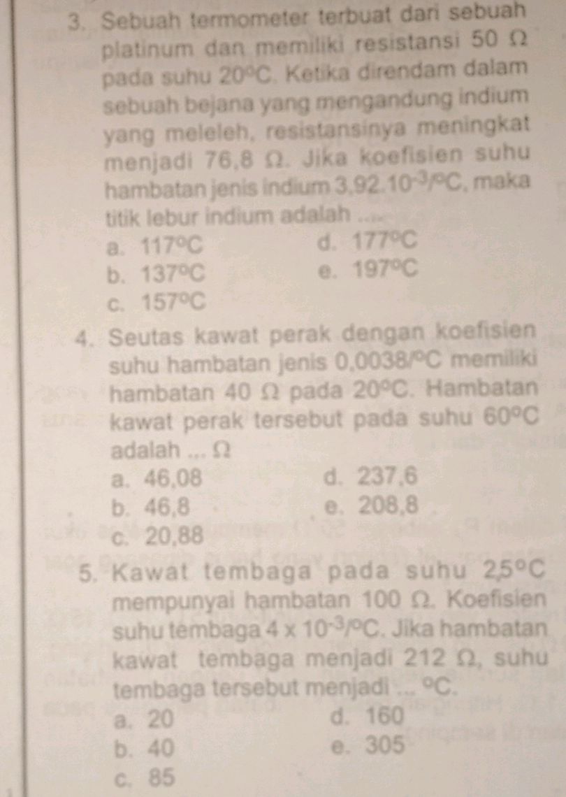 3. Sebuah termometer terbuat dari sebuah | StudyX