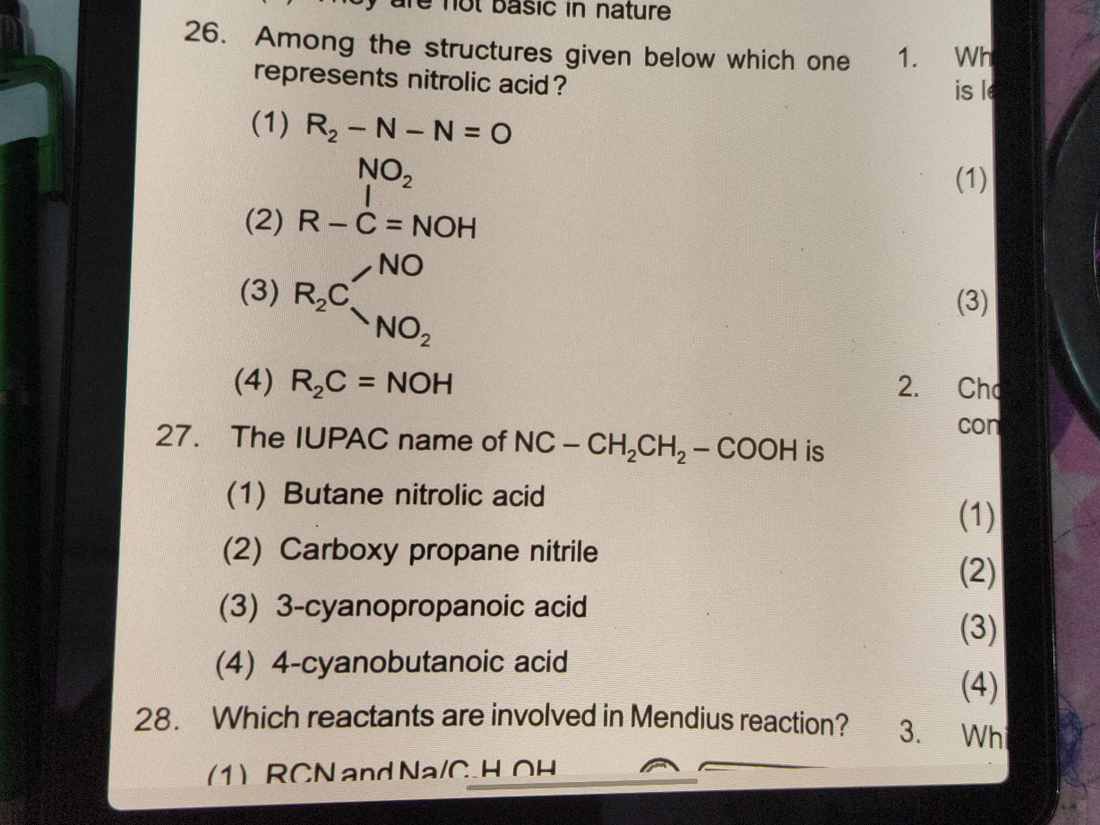 Which reactants are involved in Mendius | StudyX