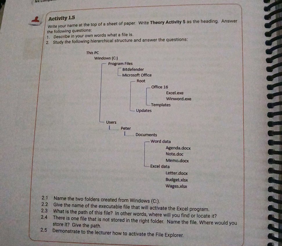 Study the following hierarchical structure | StudyX