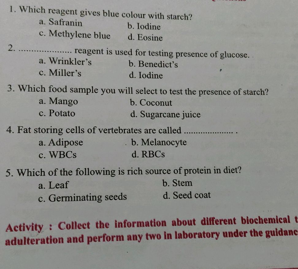 1. Which reagent gives blue colour with | StudyX