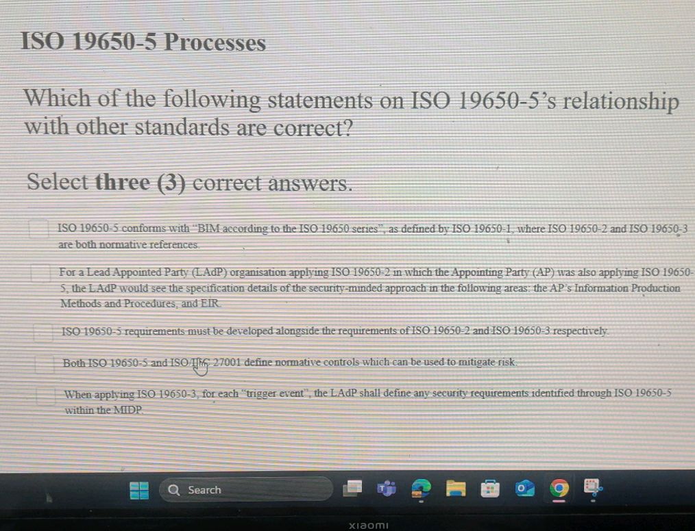 Which of the following statements on ISO | StudyX