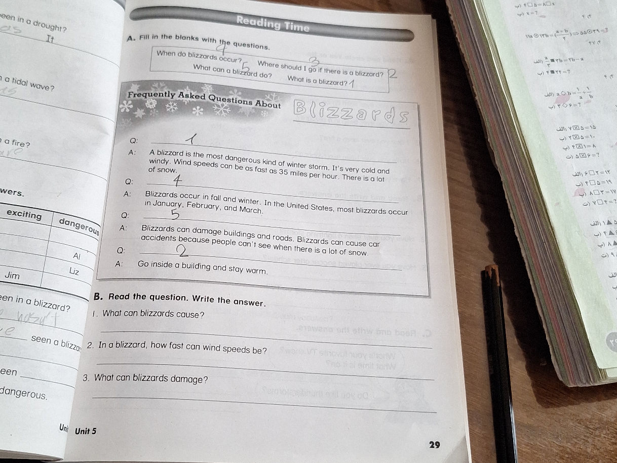A. Fill in the blanks with the questions. | StudyX