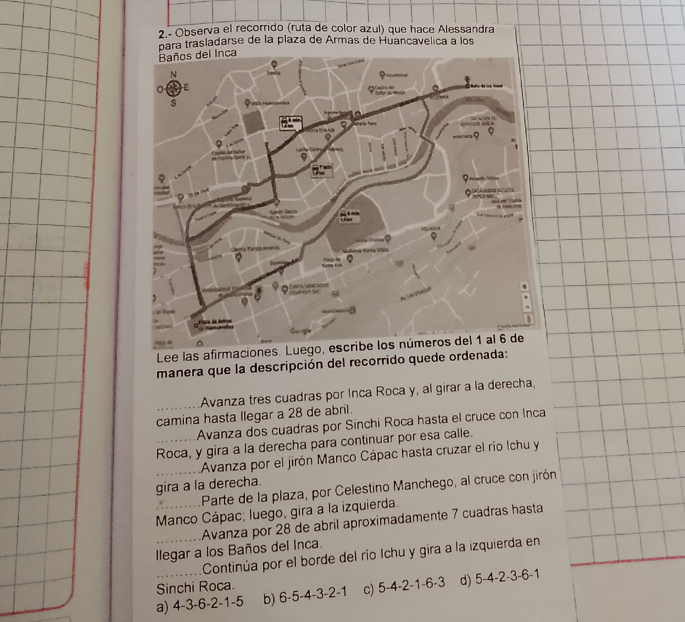2.- Observa el recorrido (ruta de color | StudyX