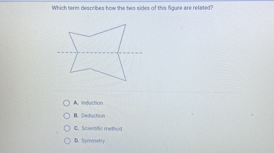 Which term describes how the two sides of | StudyX